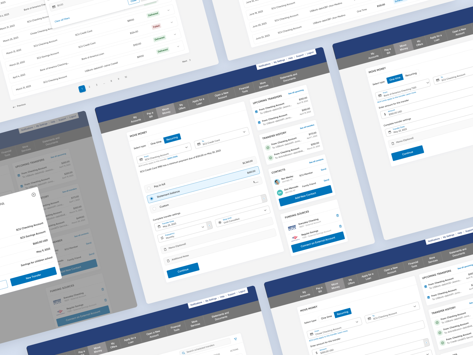 Credit Union - Move Money section by Jaime Orozco on Dribbble