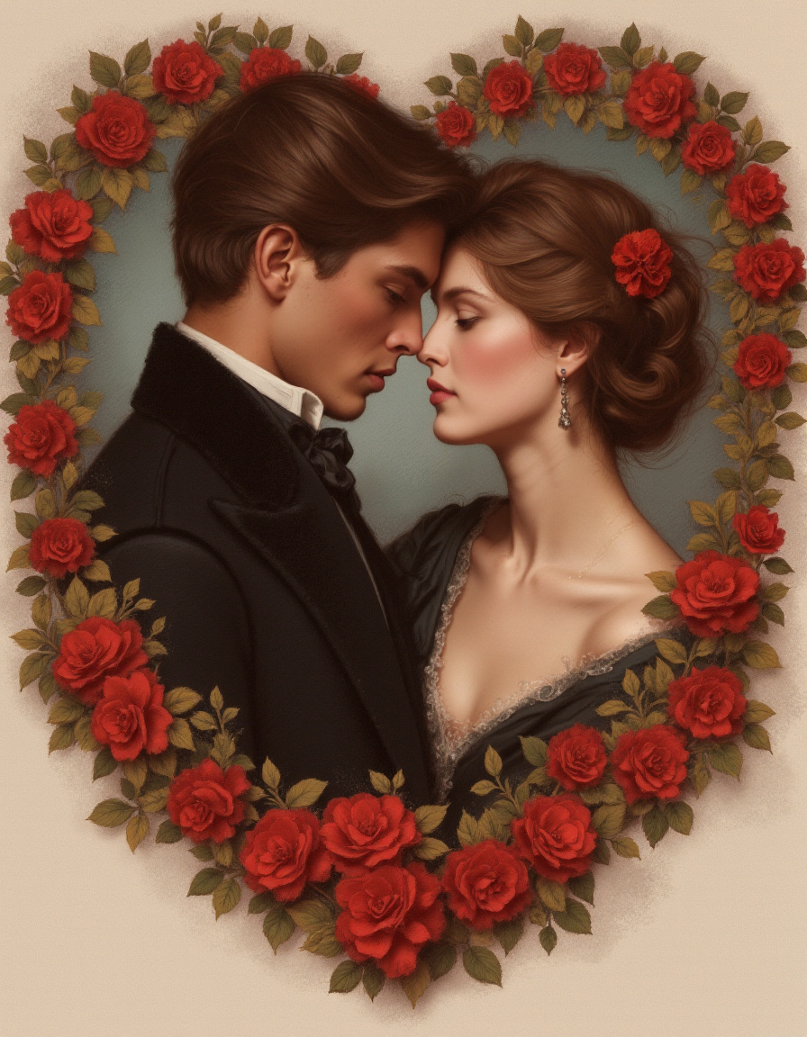 Edwardian St Valentine's Day Romance Cover Art work by Lucie A Wesson ...