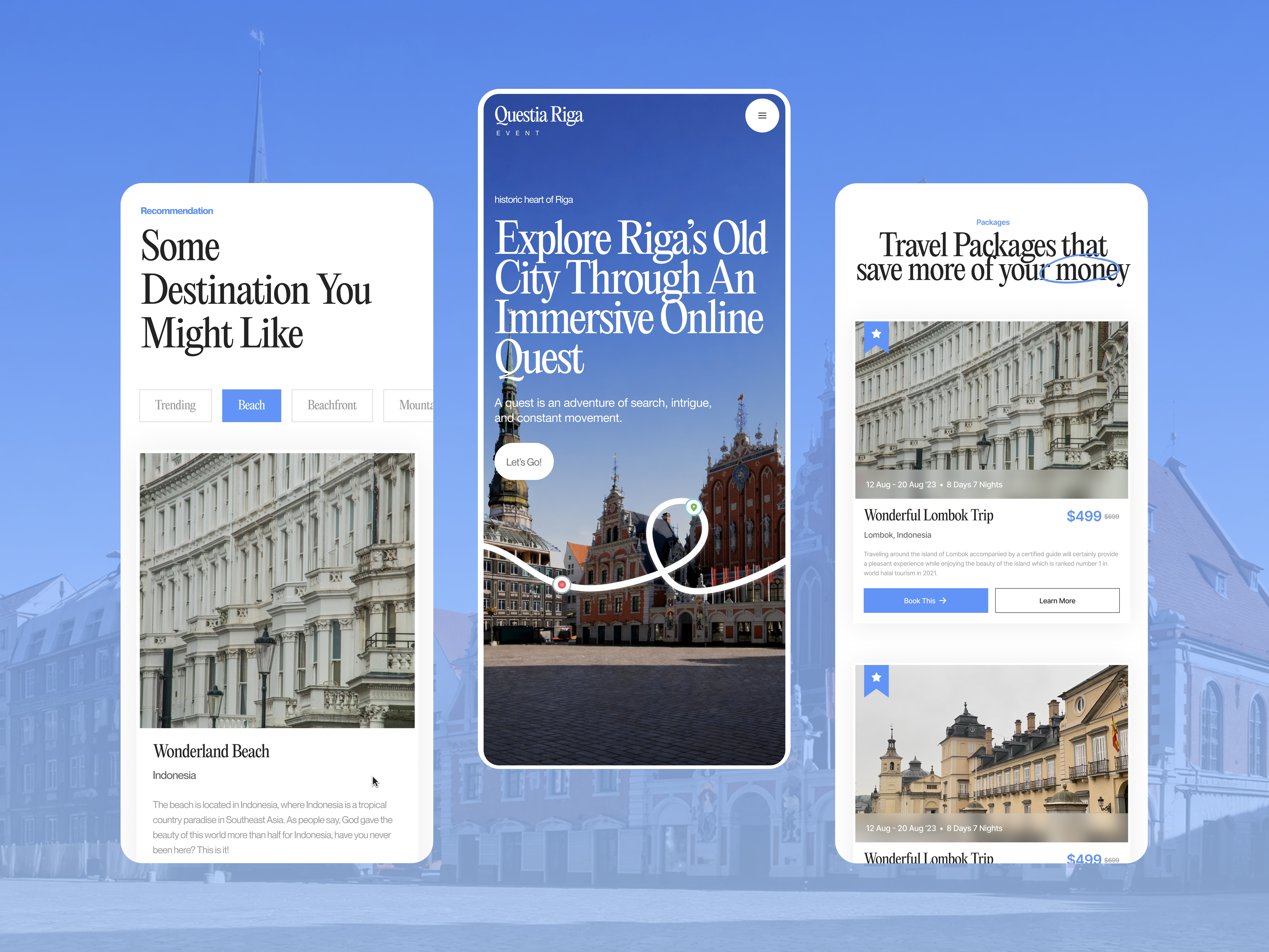 Questia Riga | Tourism Landing Page Design by Abdullah Arshad on Dribbble