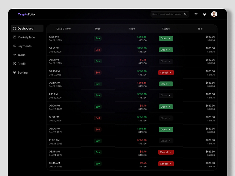 Crptofolio : Crypto Portfolio Tracking App UI by Broken Engineers on ...