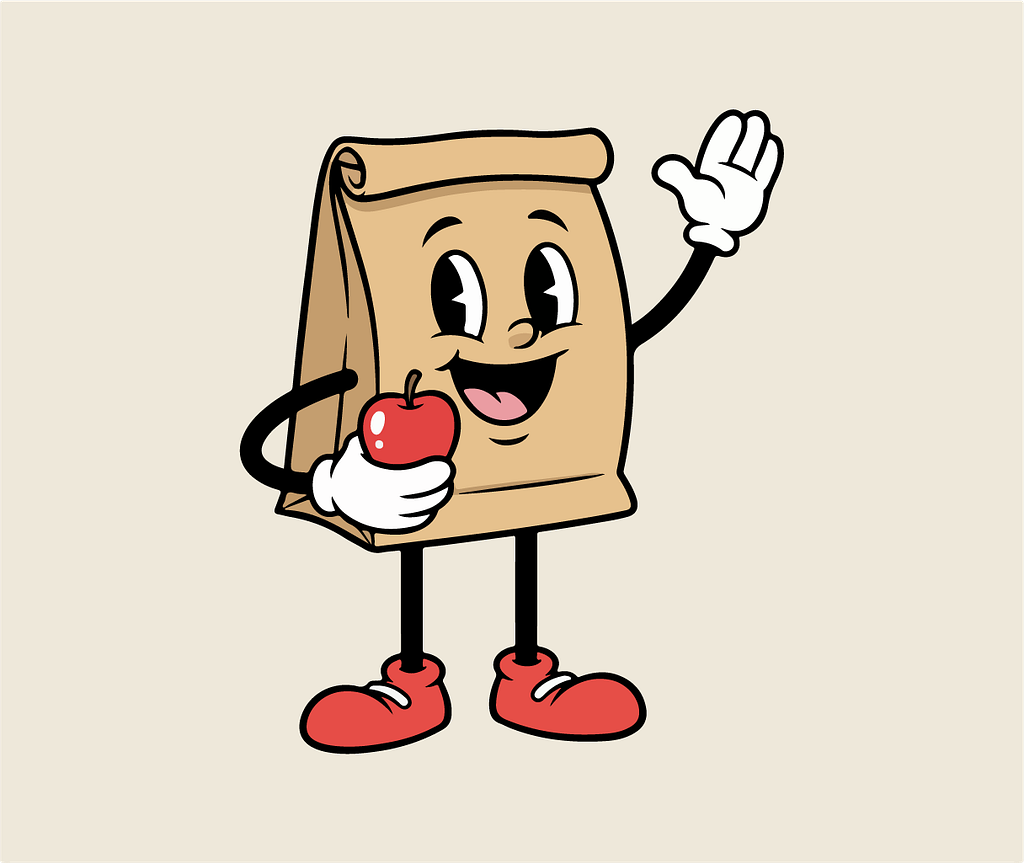 Cartoon Lunch Bag Mascot by Vasya Mazura on Dribbble