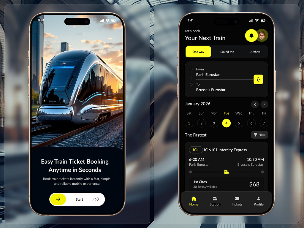 Train Booking Mobile App – Seamless Rail Travel Experience by Abu Hasan ...