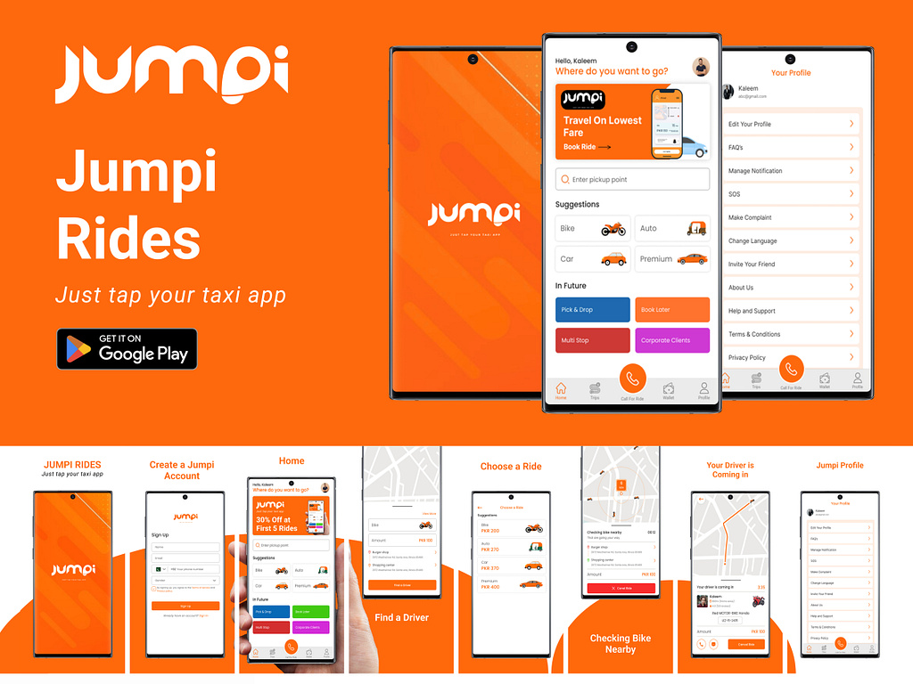 Ride App Design & Development - Jumpi Rides by Hassaan Zahid on Dribbble