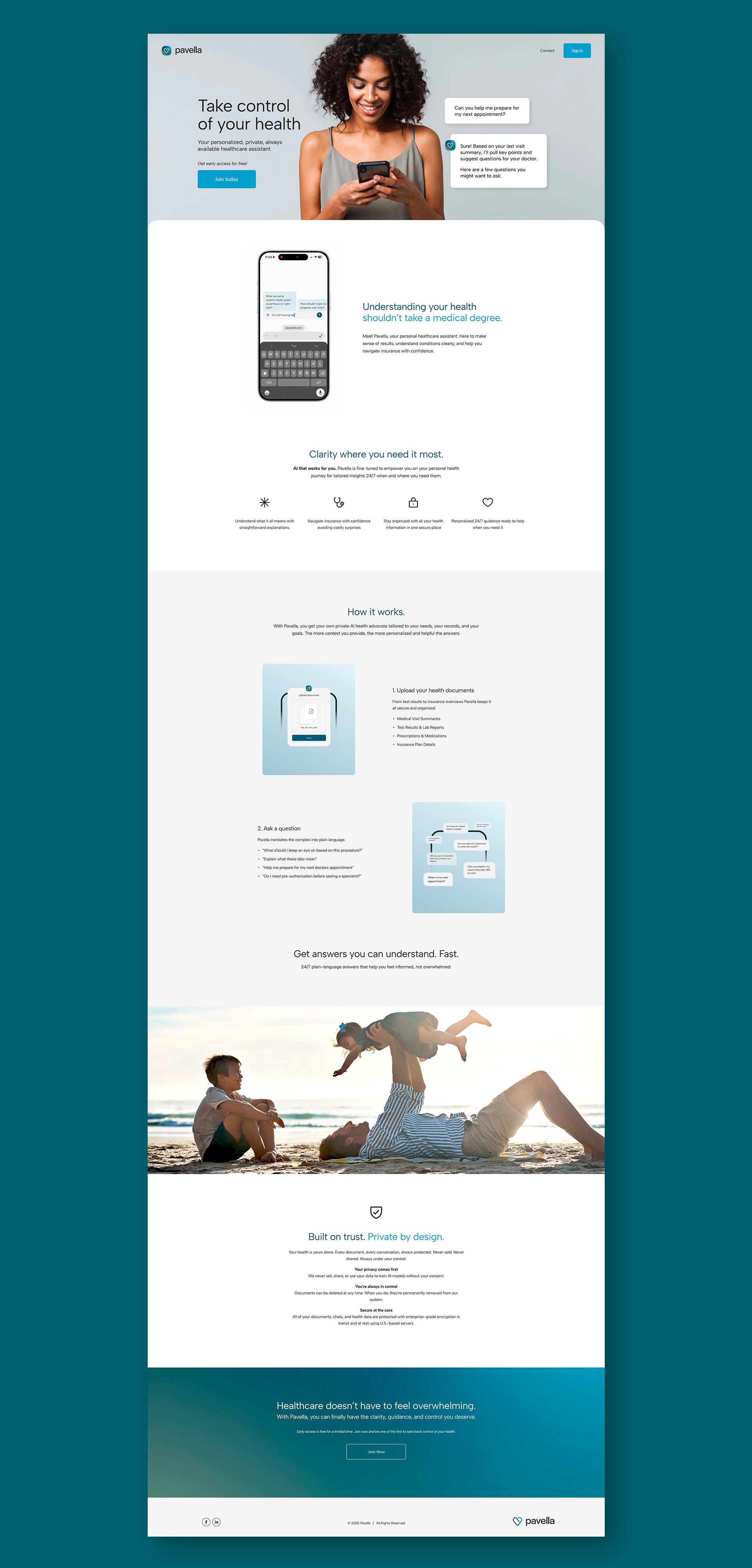 Pavella Health App Website by Jameson McMaster on Dribbble