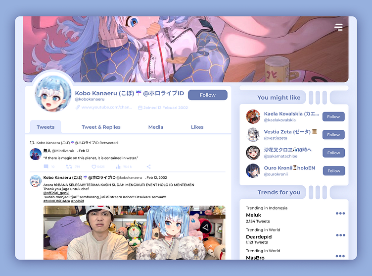 User Profile Page - Web Design by Muhammad Faza Lamik on Dribbble