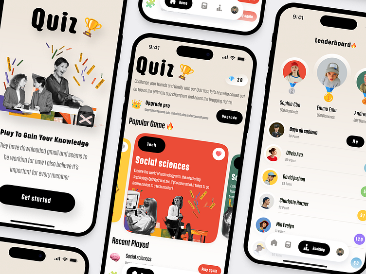 Quizzer - Interactive Quiz Mobile App by Fanka for Korsa on Dribbble