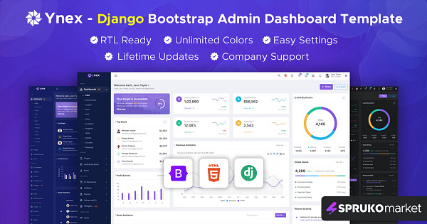 Ynex Django Admin Panel Template by SprukoMarket on Dribbble