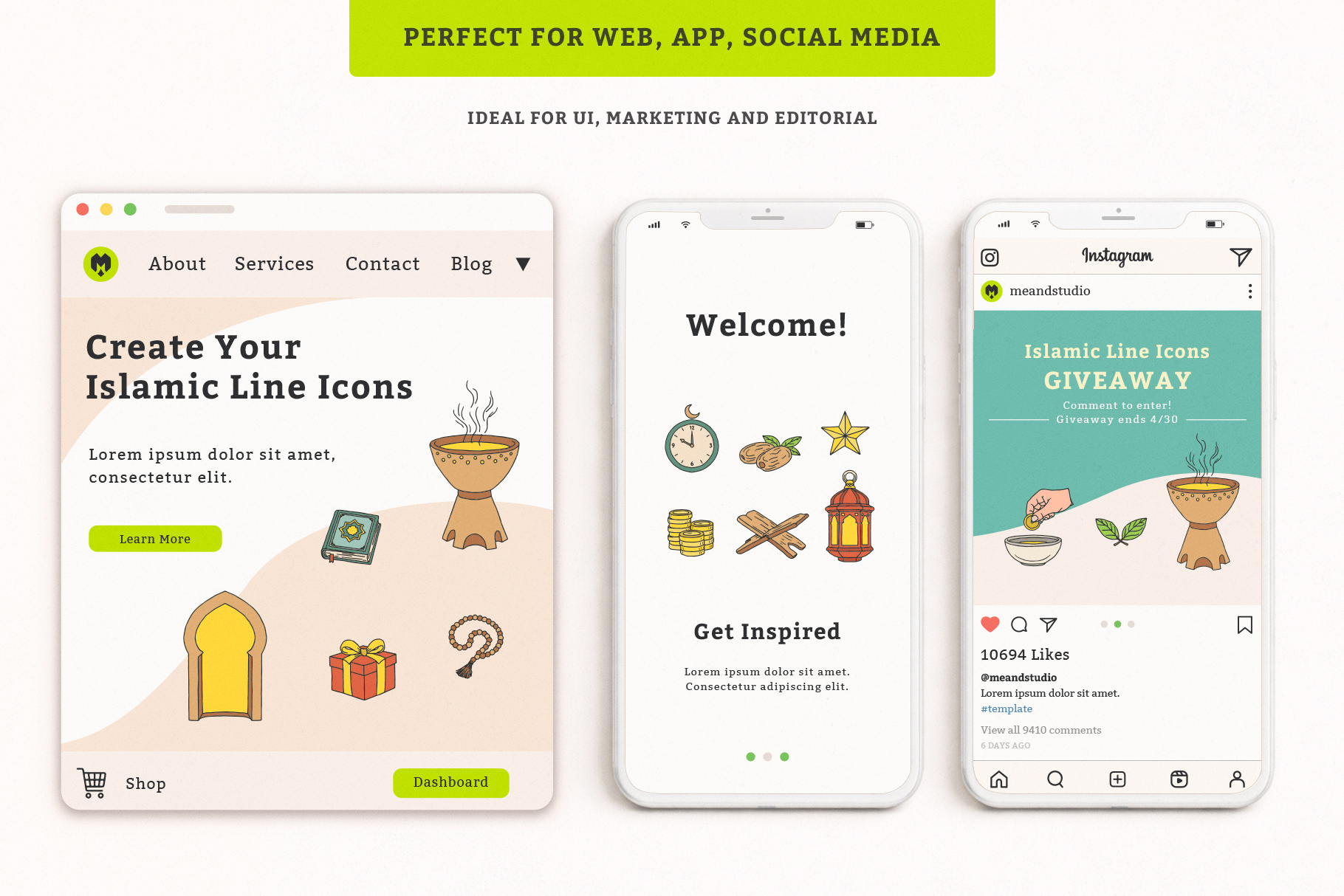 Islamic Line Icon Set – Ramadan & Eid by MEANDSTUDIO on Dribbble