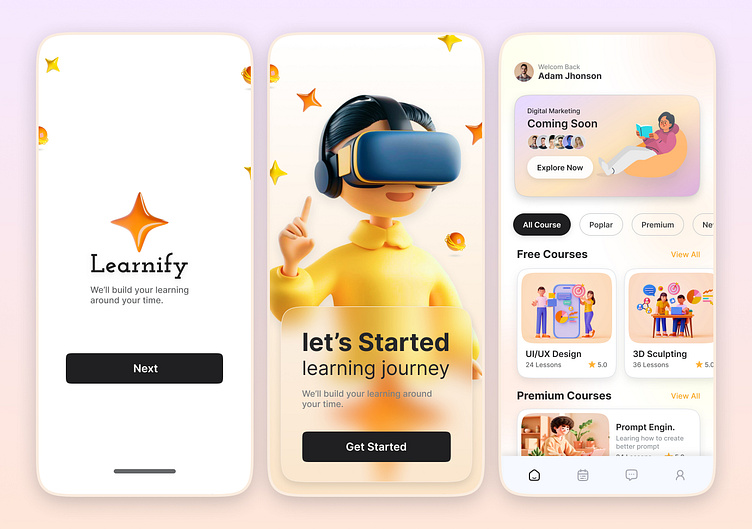 Learnify — E-Learning App with 3D & Glassmorphism by Md Mafizul Islam ...