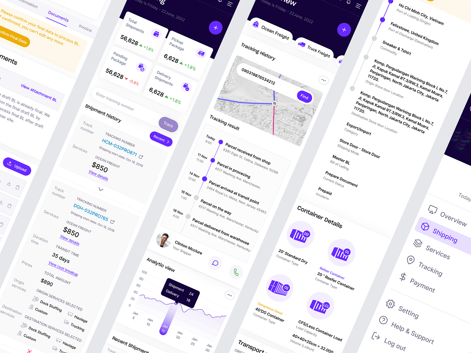 Cargo Shipping Mobile Version by Nasir Uddin on Dribbble