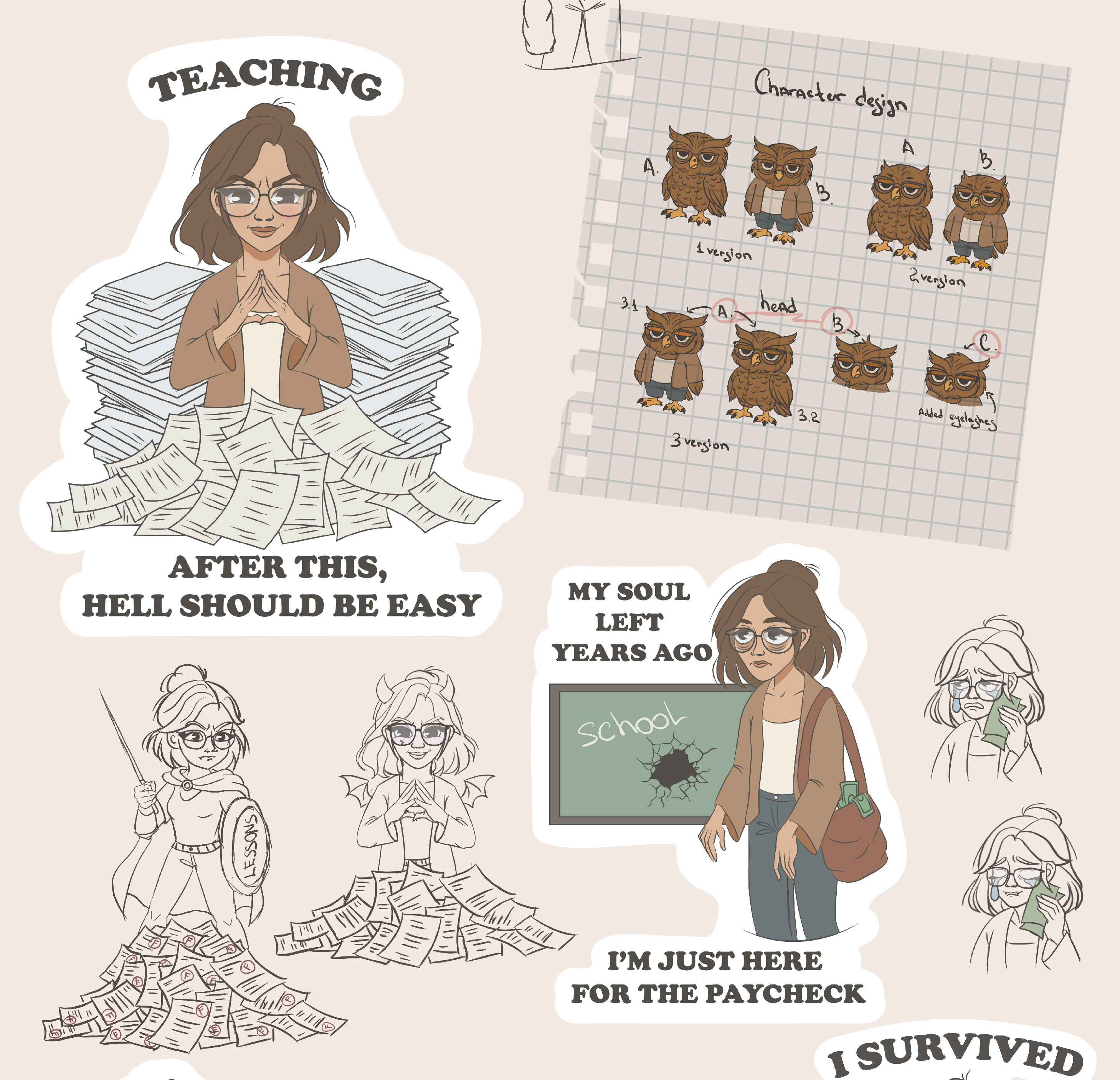 Vector stickers, character design (mascot) by Natalia Belovolova on ...