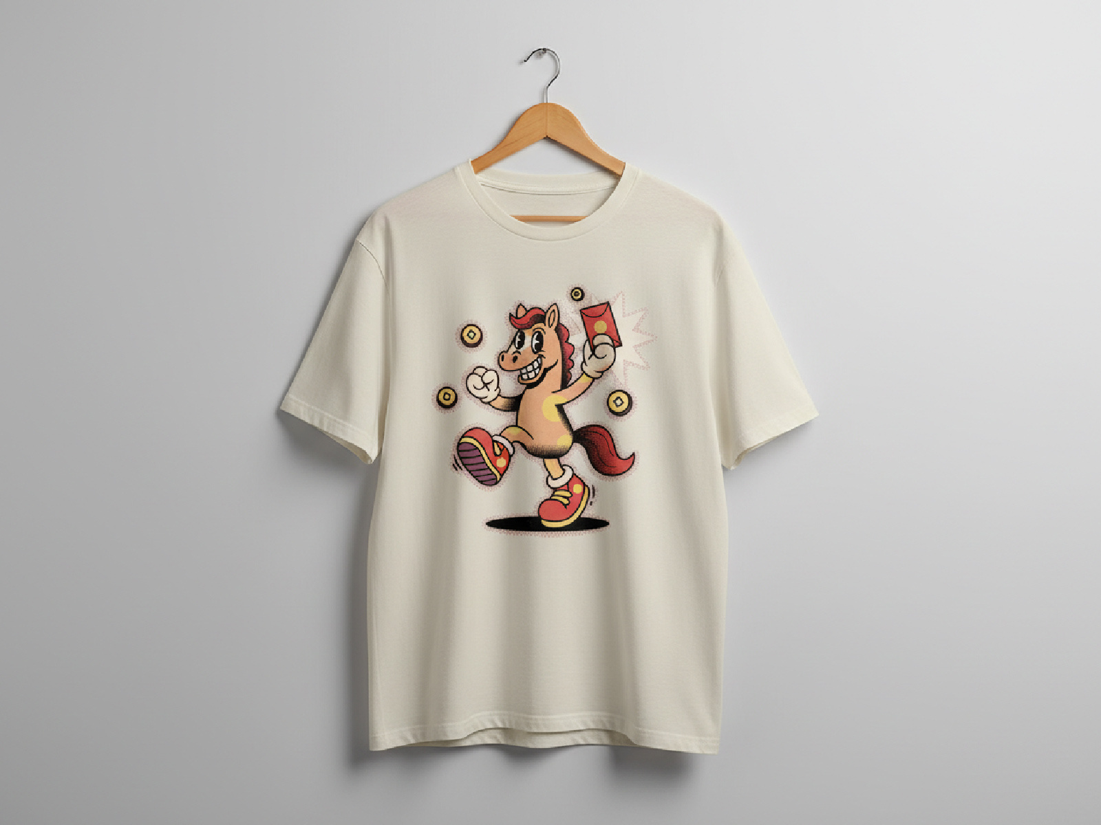 Retro Cartoon Horse Character Celebrating Lunar New Year 2026 by Dendy ...
