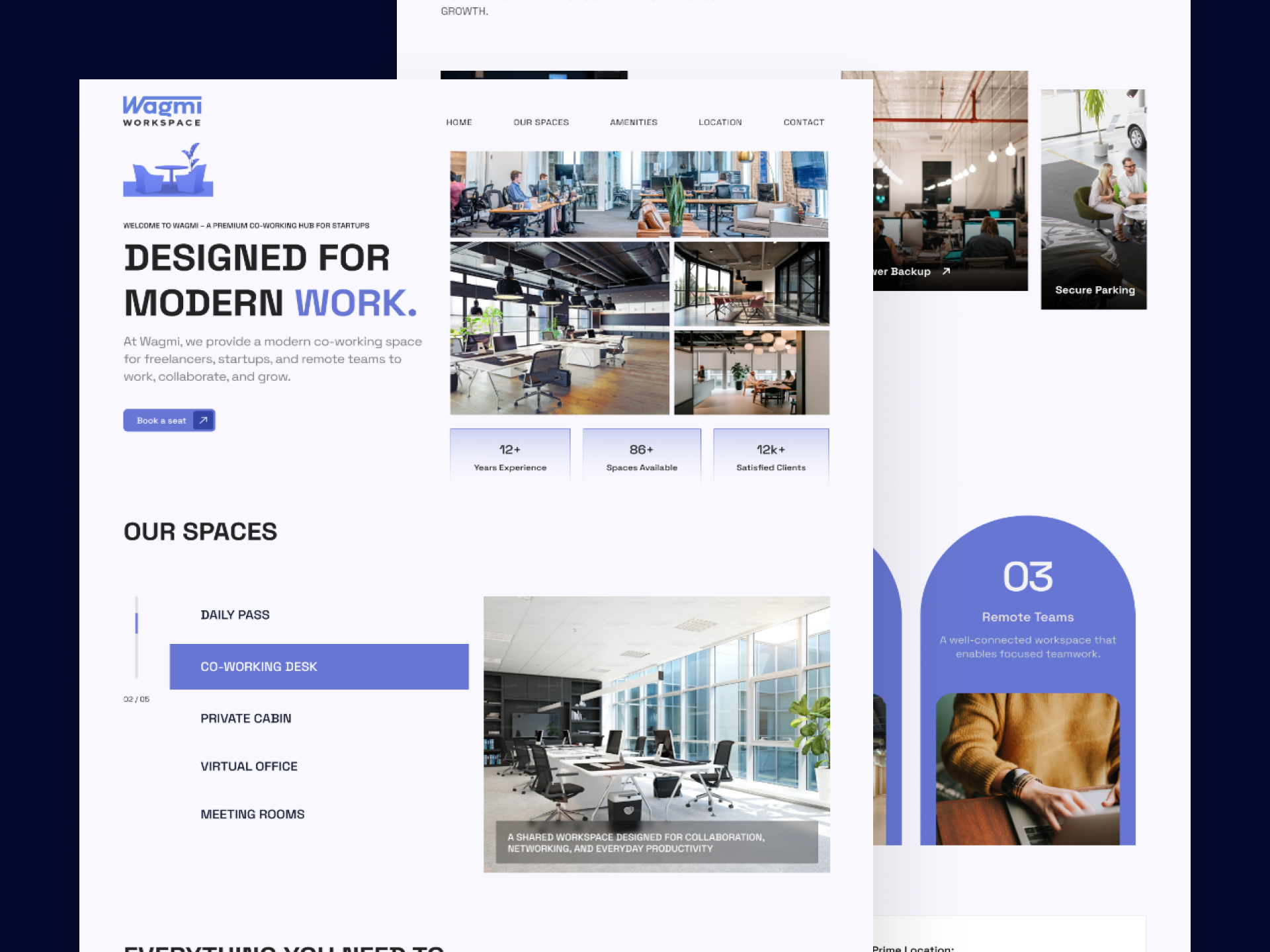 WAGMI – Coworking Space Website | UI/UX Design by Parvathy S Kumar on ...