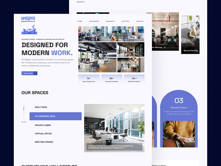 WAGMI – Coworking Space Website | UI/UX Design by Parvathy S Kumar on ...