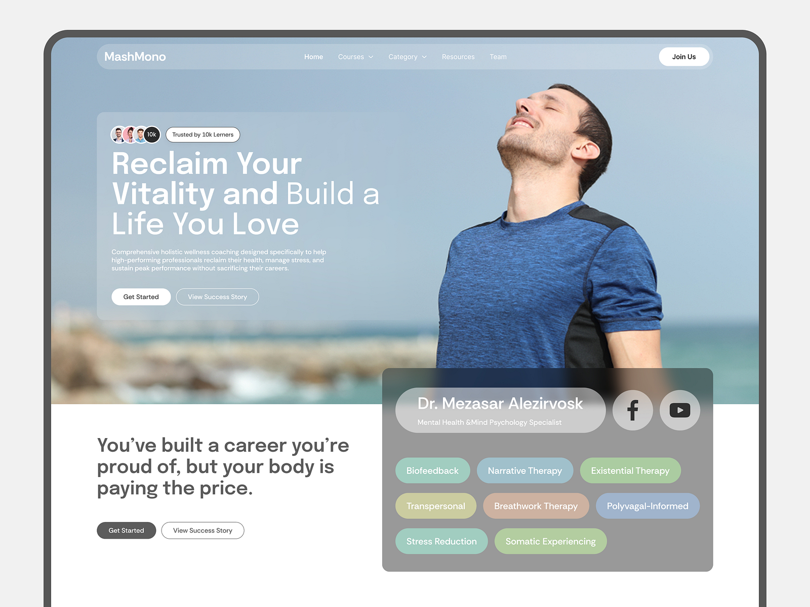 Mental wellness website ui design by Sazidur Rahman on Dribbble
