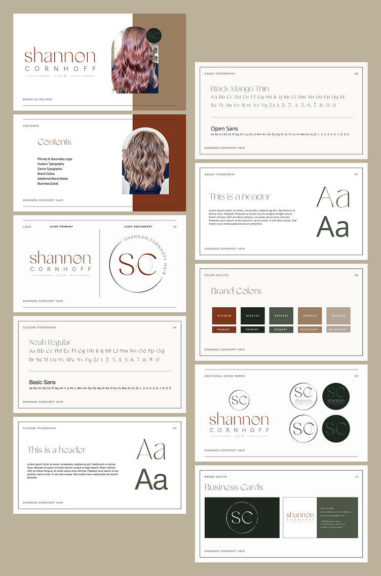 Shannon Cornhoff Hair Brand Identity & Website by Brandi Tibbits on ...