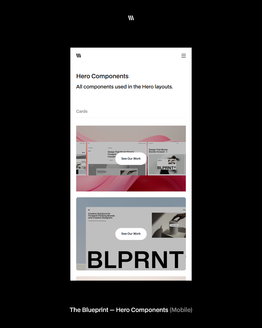 The Blueprint - Hero Components (Mobile) by Waveshape on Dribbble