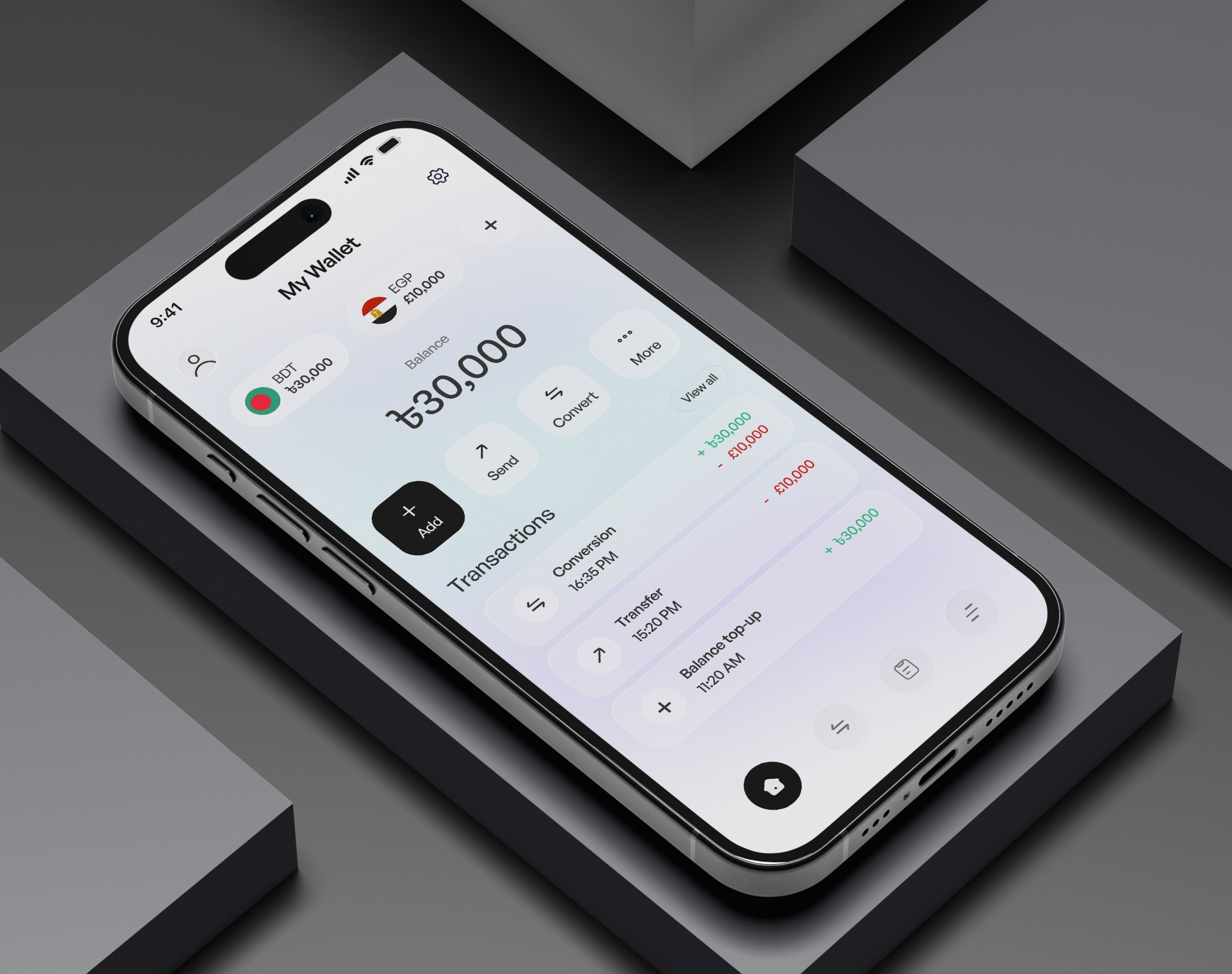 Multi-Currency Digital Wallet UI by Mahadi Hasan Sohorab on Dribbble