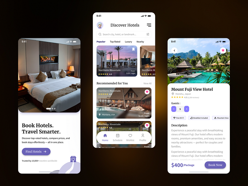 🏨 Hotel Booking & Travel App UI Design by Mayur Bhuva on Dribbble