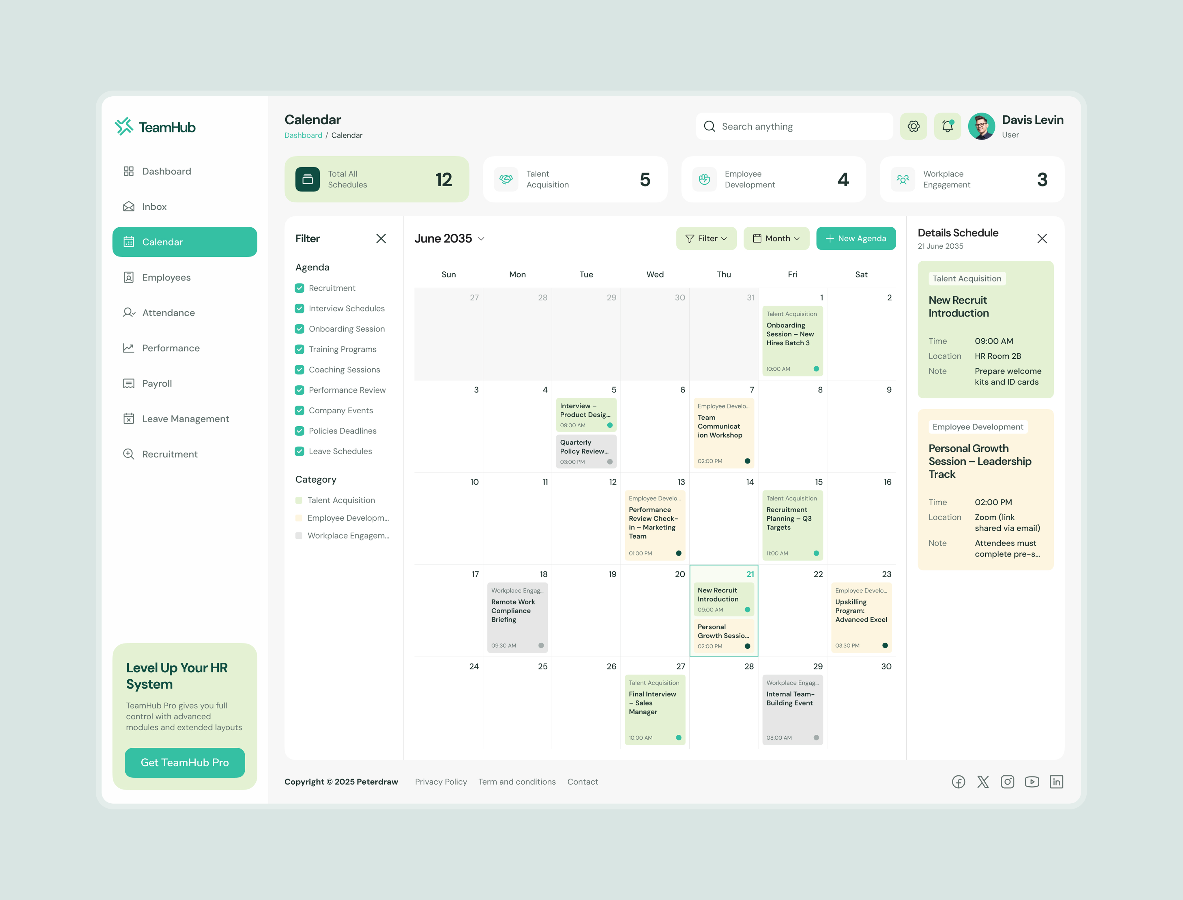TeamHub Leave Management & Calendar Page by Ahmad S. Afandi for ...