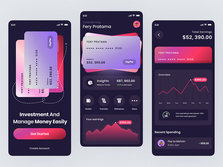 Digital Wallet & Finance App by Fery Pratama on Dribbble