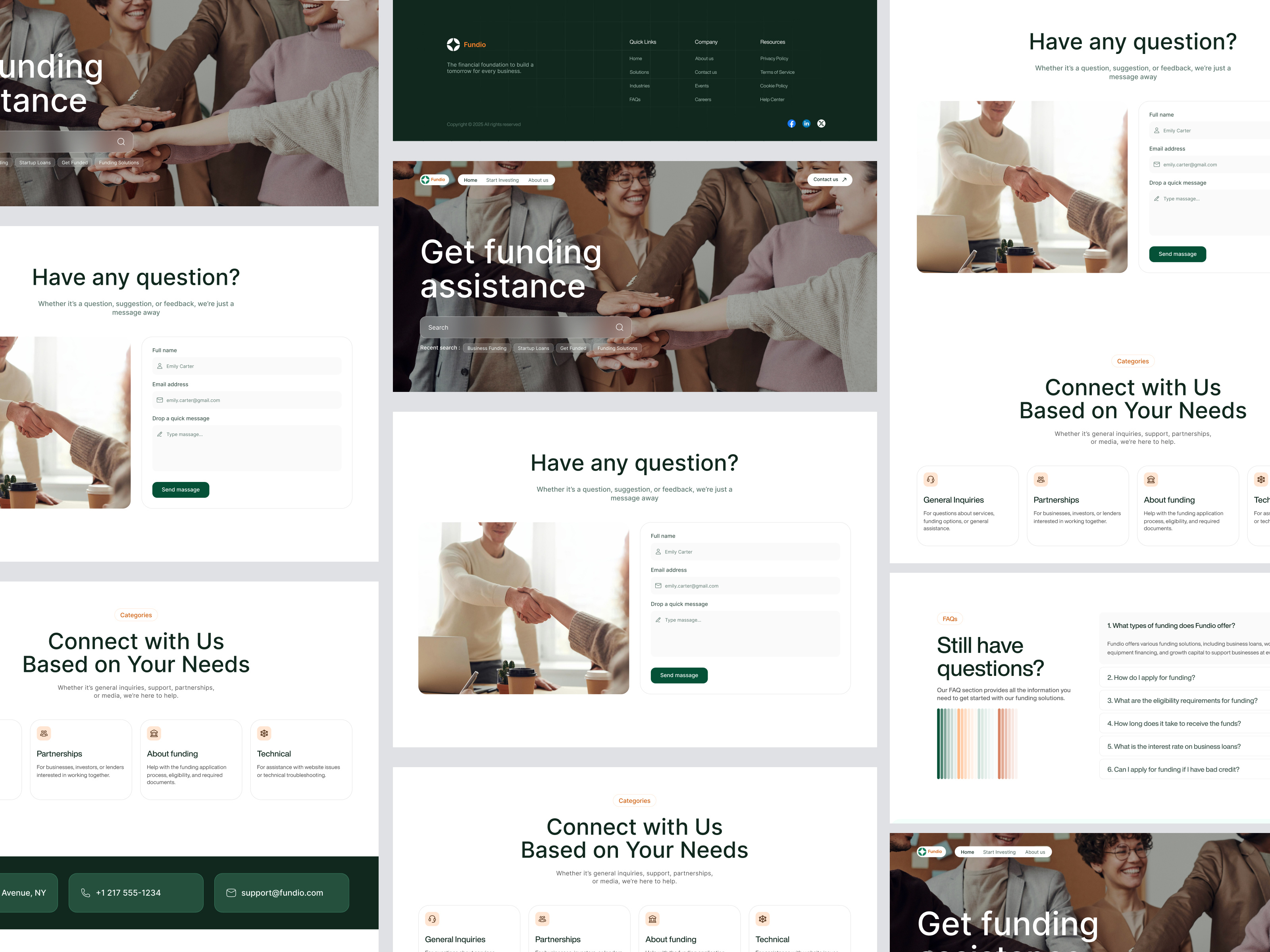 Contact Us Page - Fundraising website by Zain's Studio on Dribbble