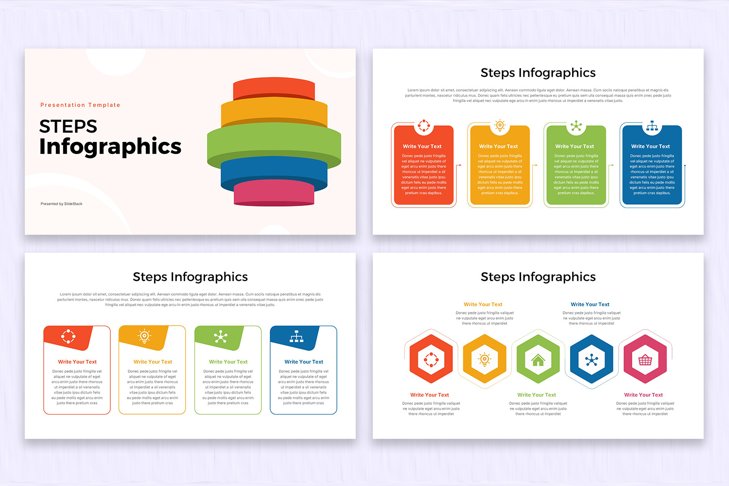 Steps Infographics Presentation Template by SlideStack on Dribbble