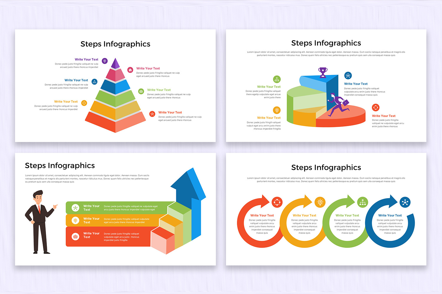 Steps Infographics Presentation Template by SlideStack on Dribbble