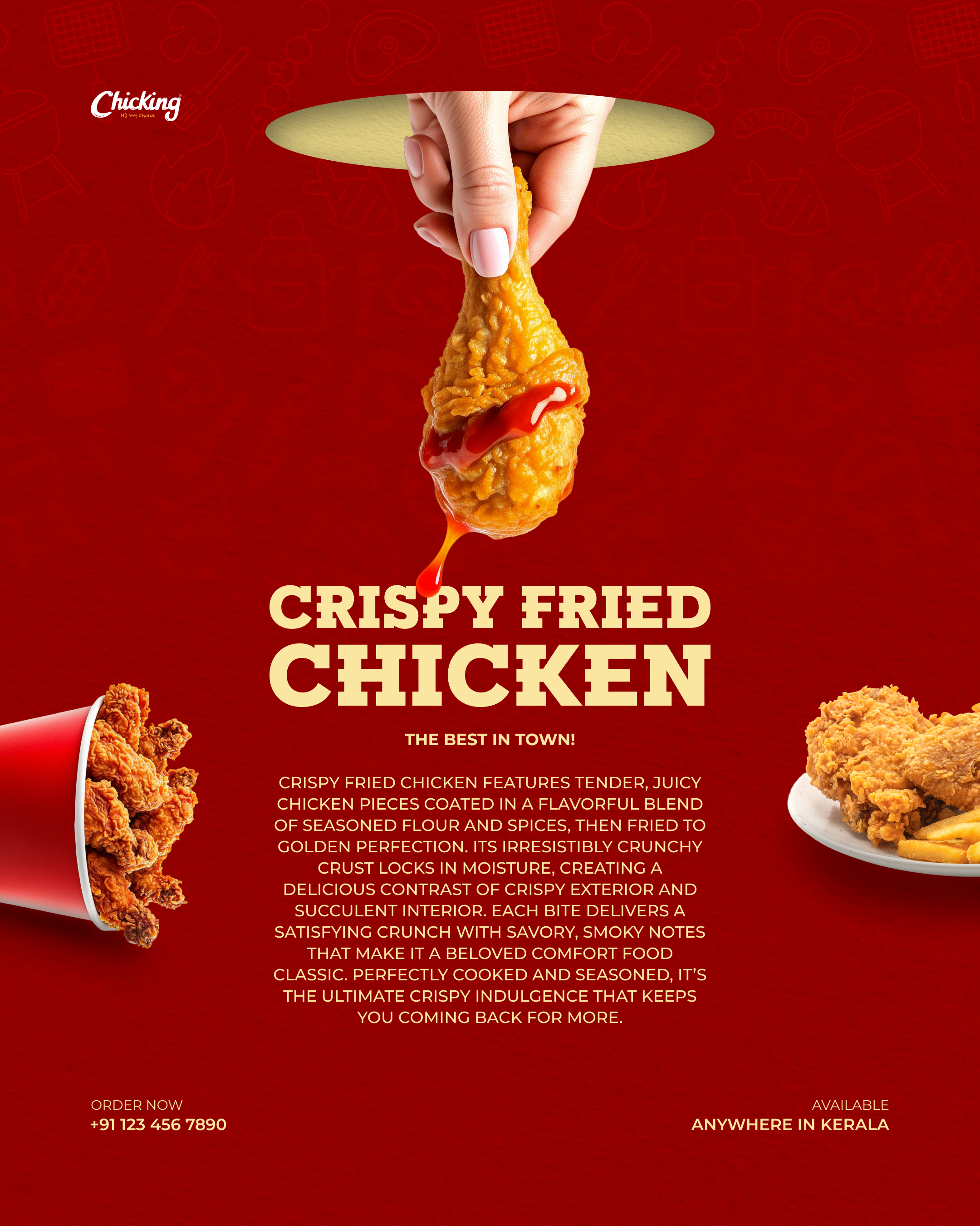 Restaurant Marketing Poster | Fried Chicken by Mohamed Dhilshad on Dribbble