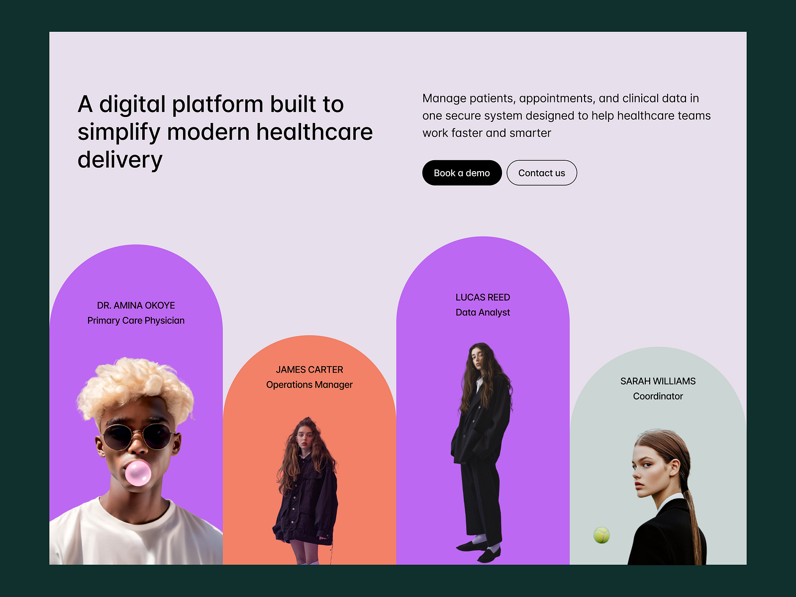 Hero section for a digital healthcare platform focused by Teslim Ajani ...