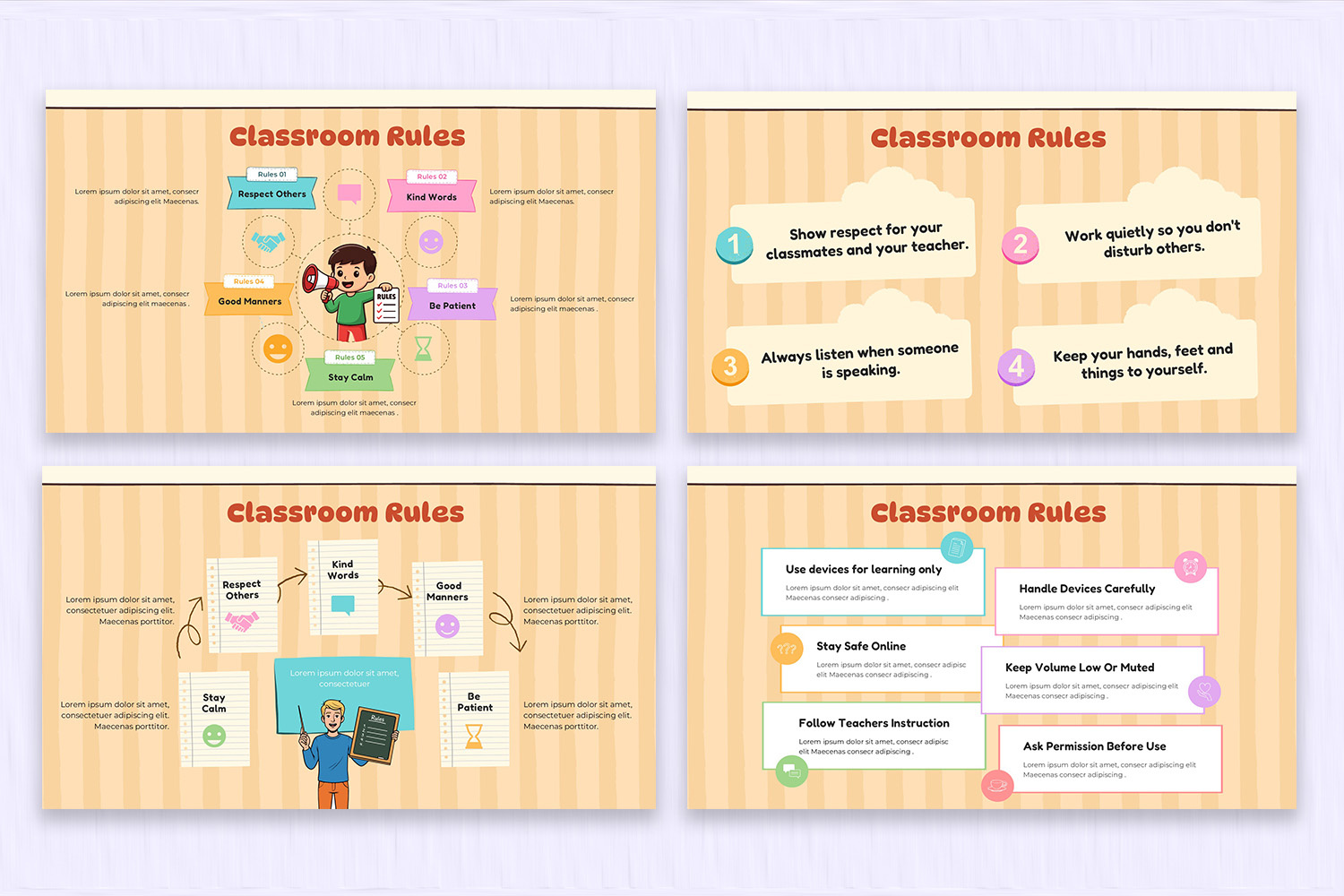 Classroom Rules Infographics Presentation by SlideStack on Dribbble