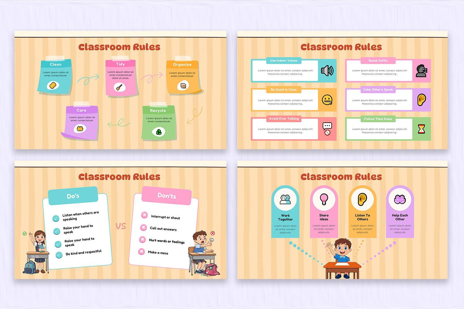 Classroom Rules Infographics Presentation by SlideStack on Dribbble