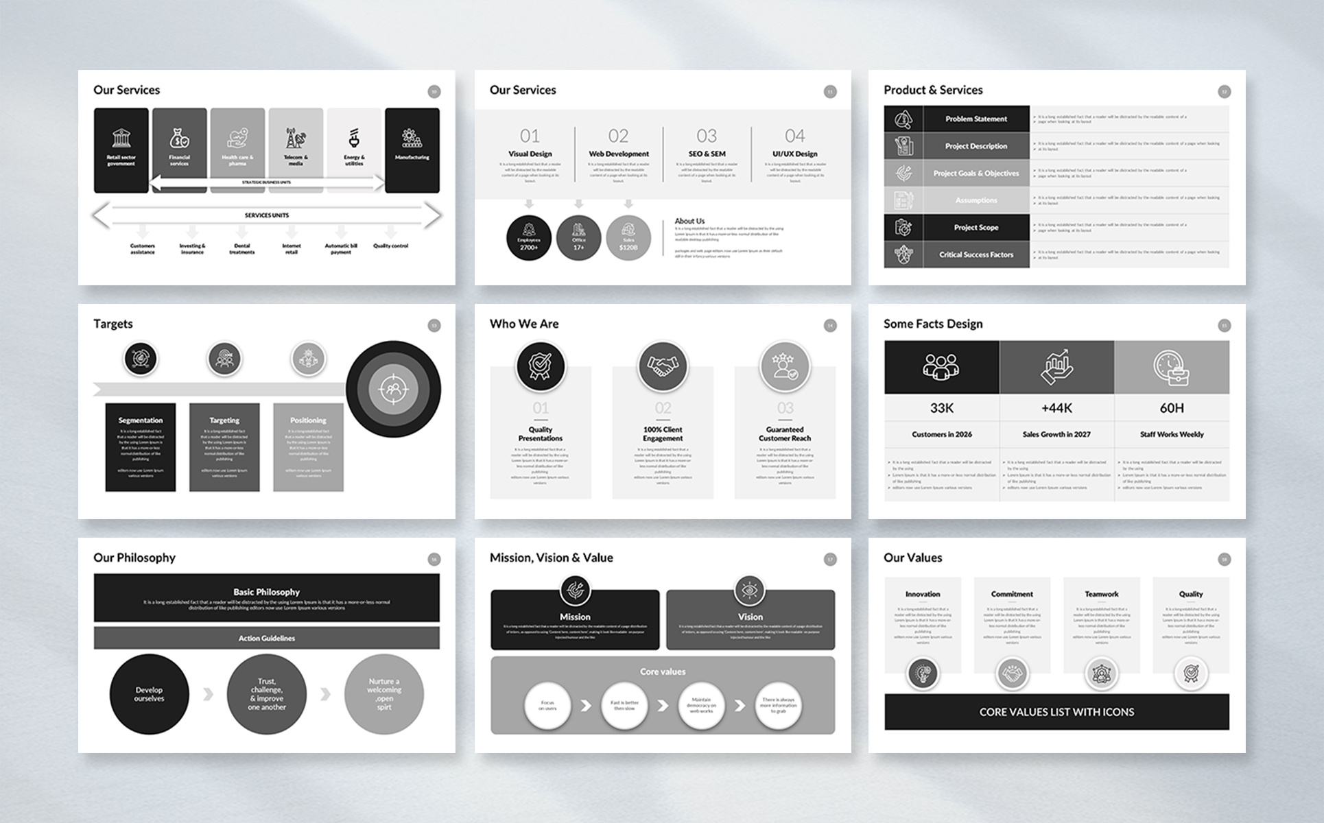 Minimal Project Proposal Presentation Template by Vortex Studio on Dribbble