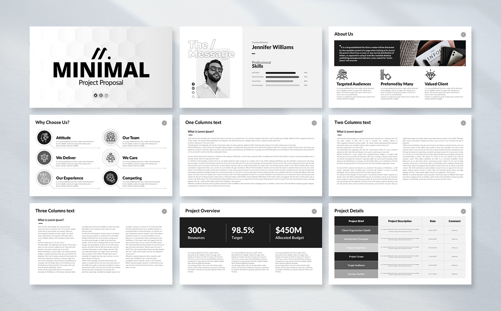 Minimal Project Proposal Presentation Template by Vortex Studio on Dribbble