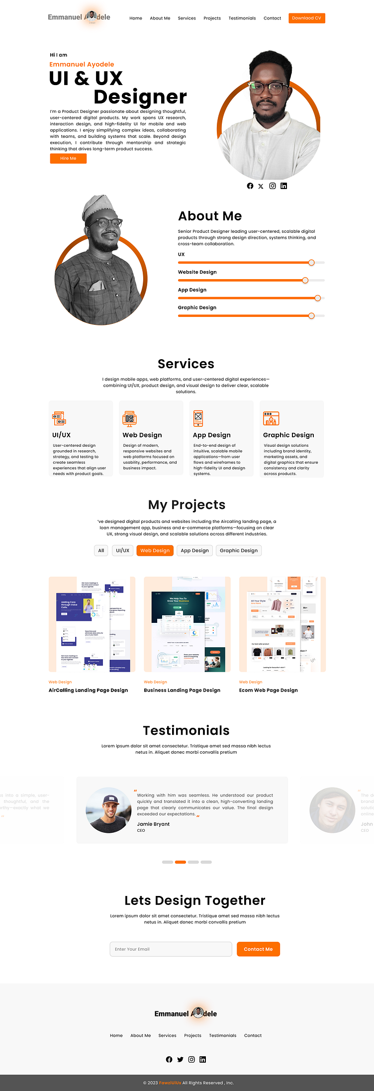 My Portfolio Website: Light and Dark mode by EMMANUEL EA™ 🇳🇬 on Dribbble