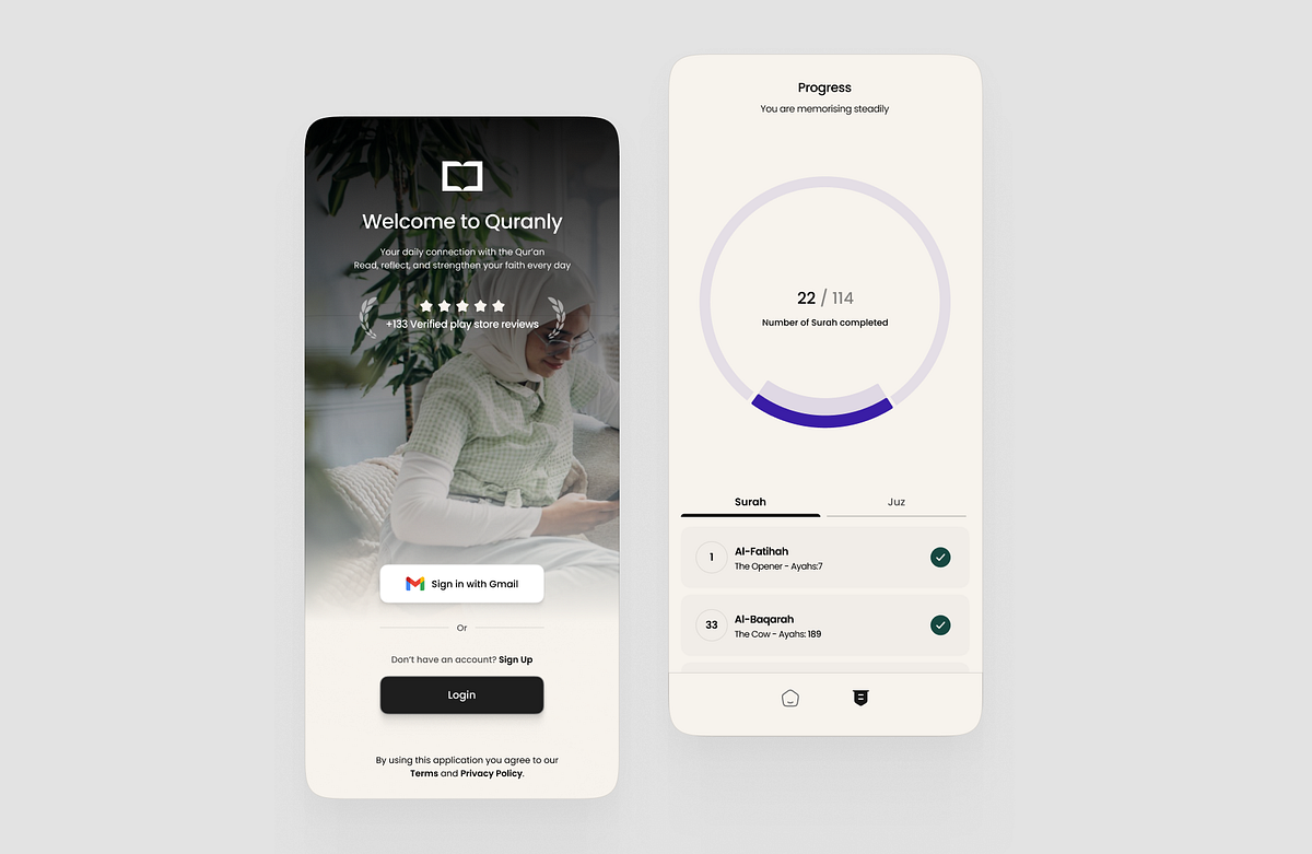 Quran memorisation app by The Arab Designer on Dribbble