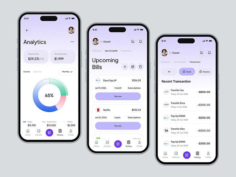 Finance Mobile App by Jumatechs Apps on Dribbble