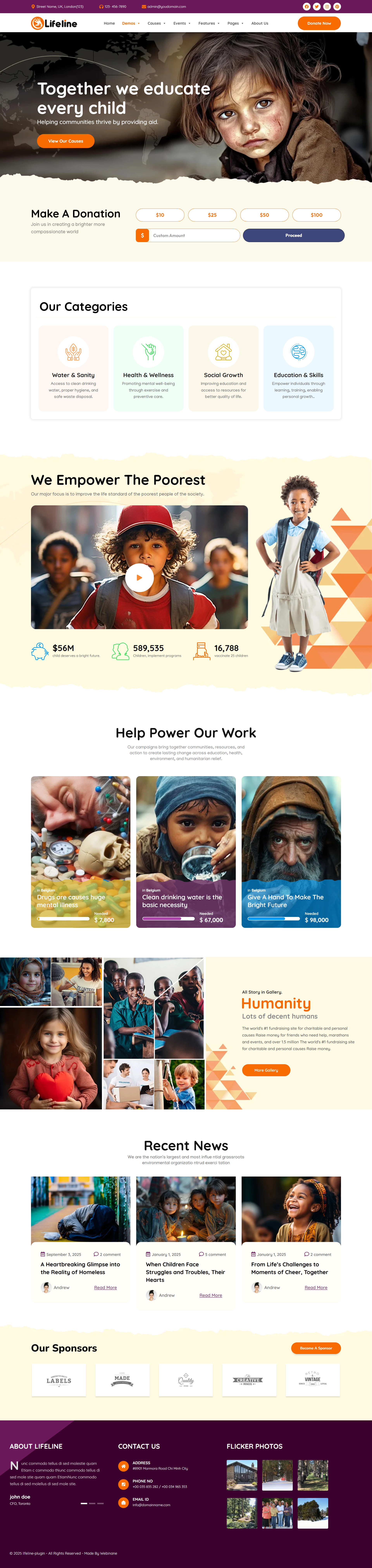 Lifeline — Responsive Nonprofit WordPress Theme with Key Feature by ...
