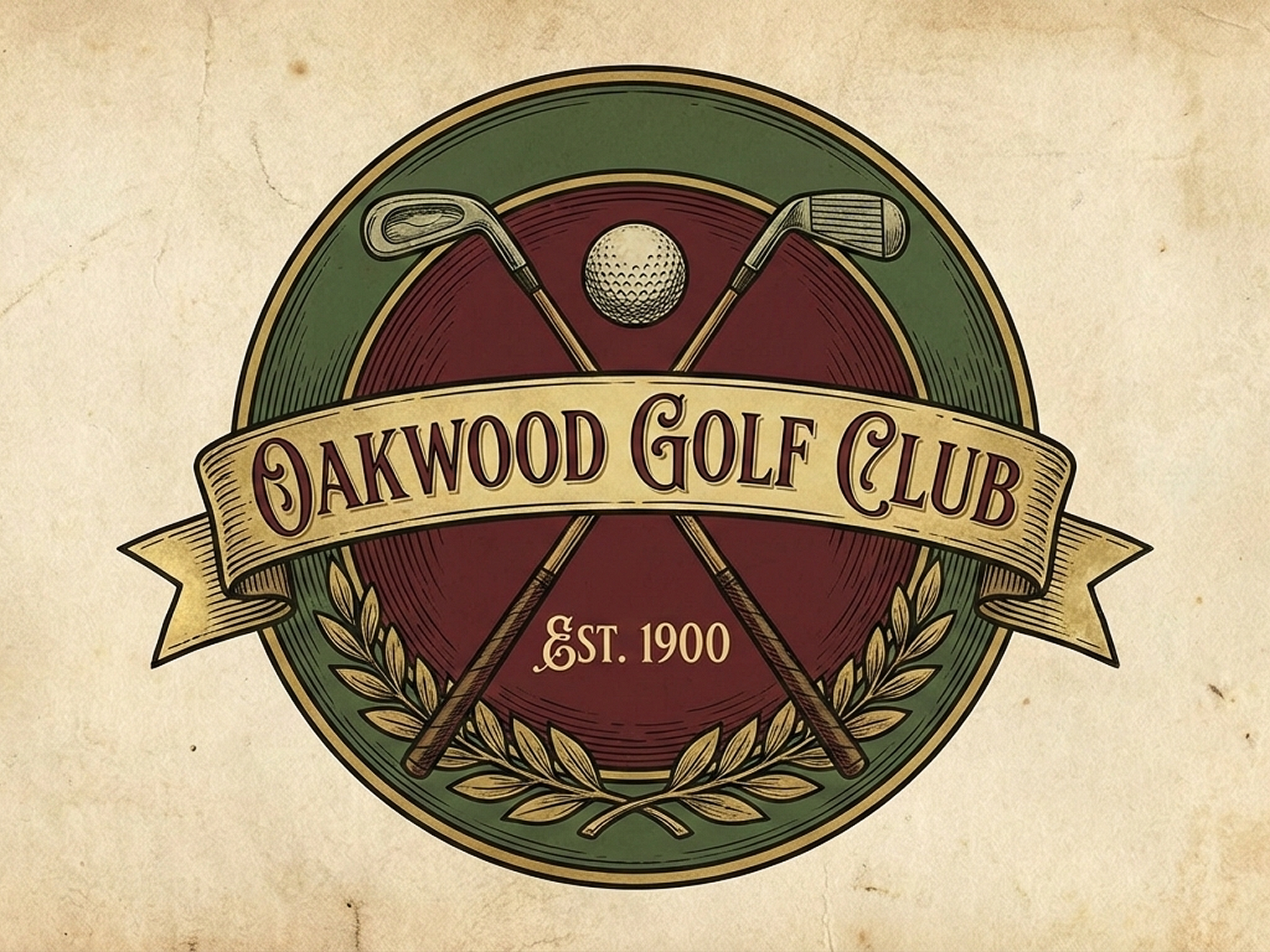 Oakwood Golf Club - Vintage Logo Design Retro Logo Design by Peno Web ...
