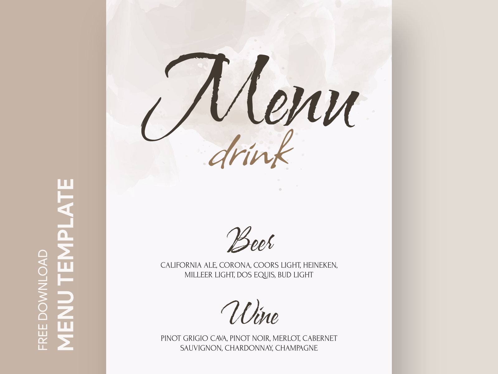 Wedding Bar Menu Free Google Docs Template by Gdoc on Dribbble
