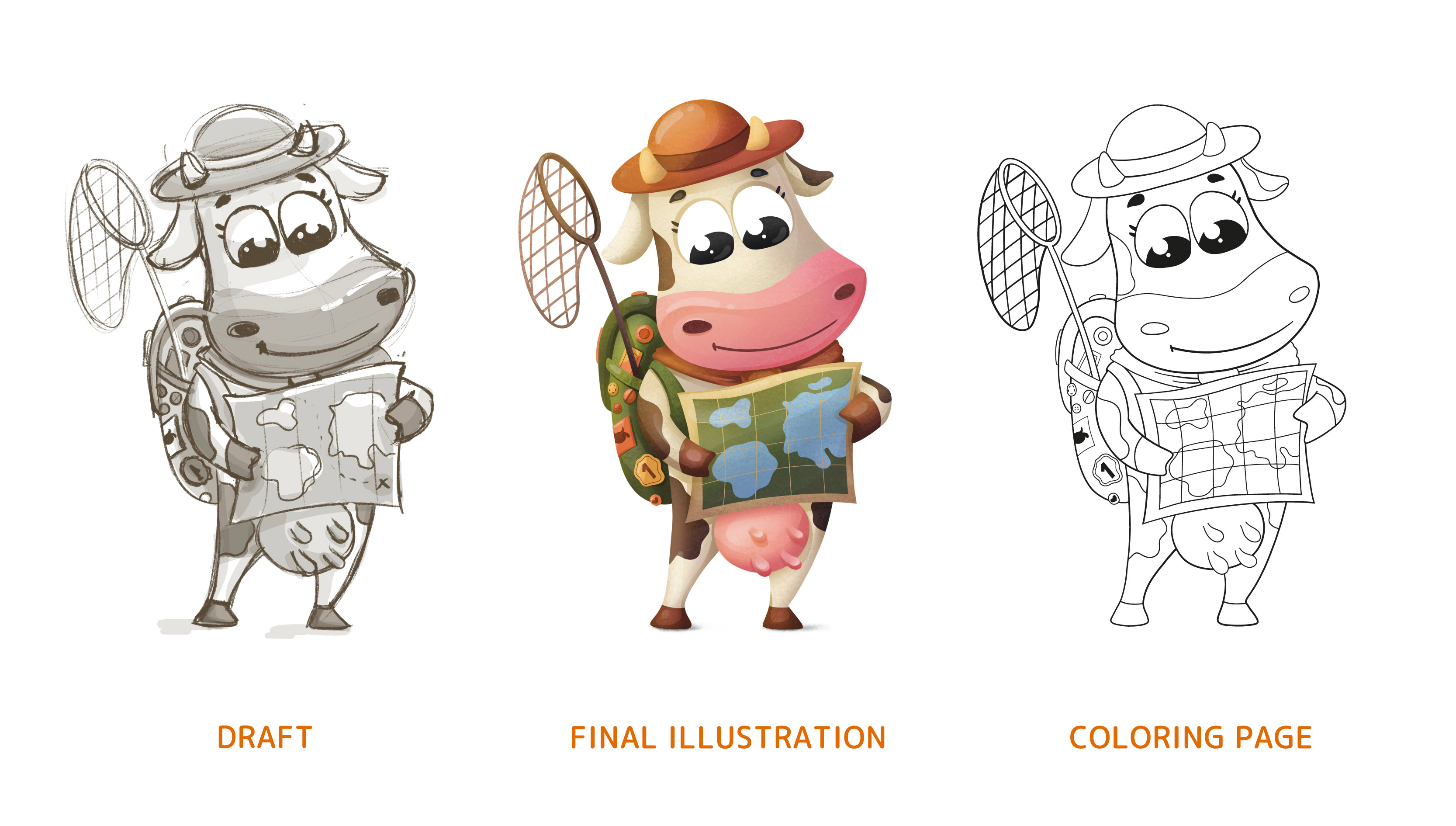 Cartoon Cow - Educational Flashcards for Kids by Hanna Hryhorenko on ...