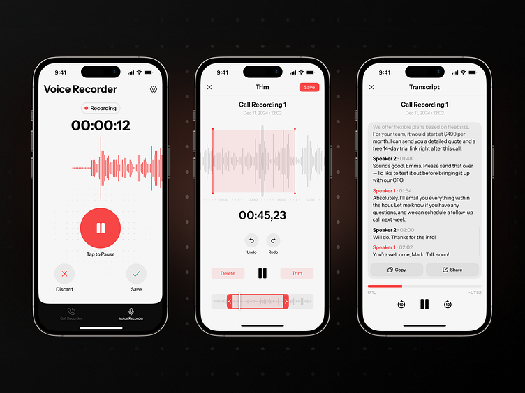 Call & Voice Recorder | Mobile App by Kate Shypovalova on Dribbble