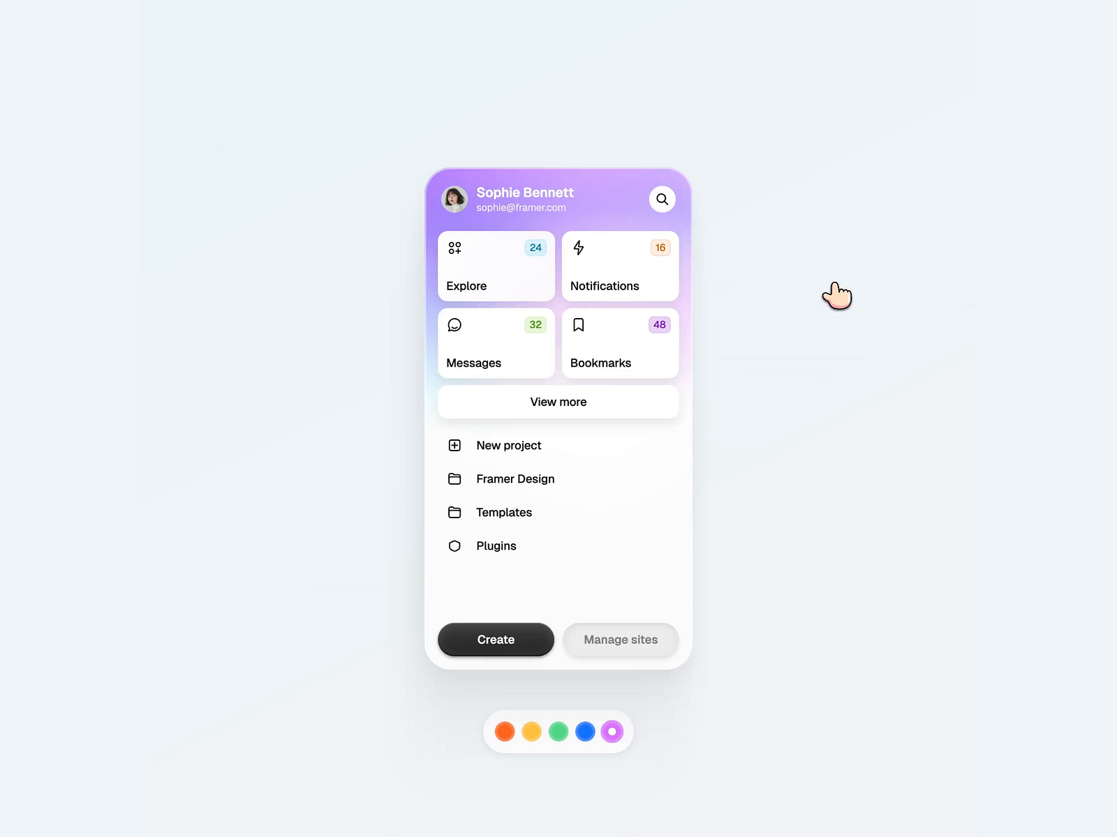 Account menu animation by Tran Mau Tri Tam on Dribbble