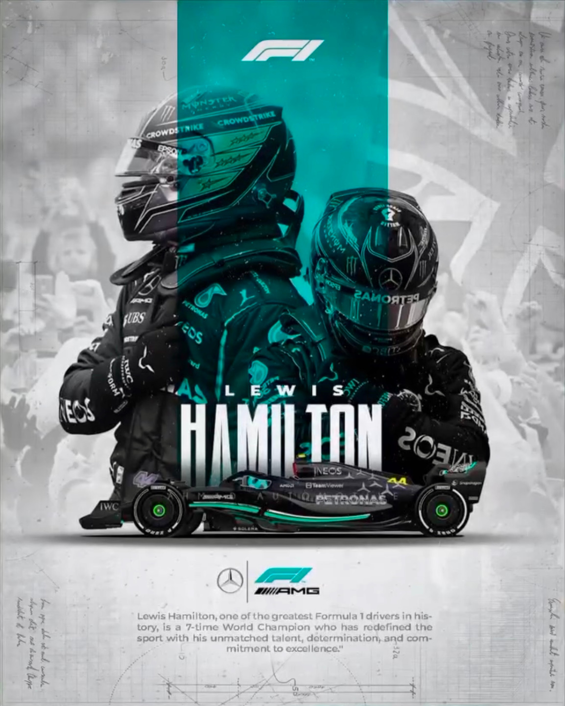Lewis Hamilton — Spotlight Formula 1 Driver Art Poster. by Anayat Haque ...