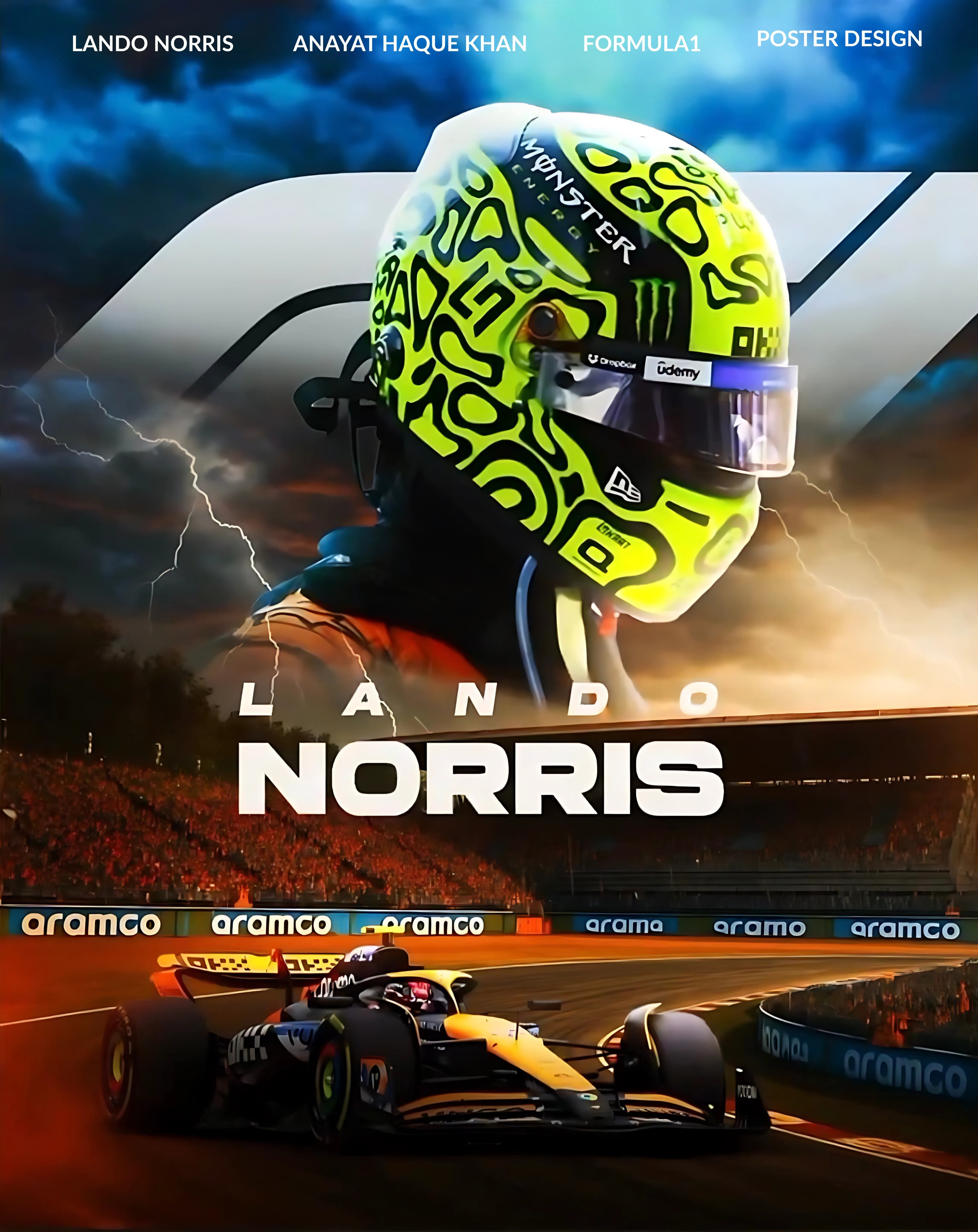 Lando Norris Illustrated Poster – McLaren F1 Art. by Anayat Haque Khan ...