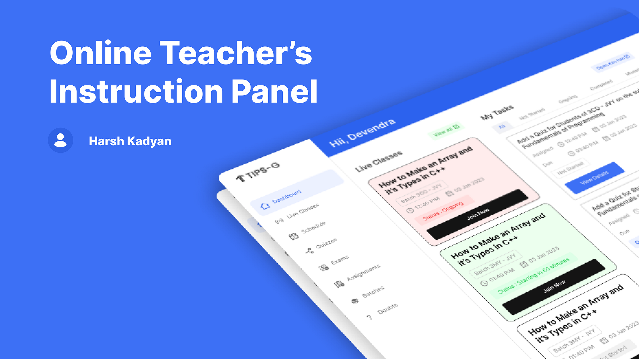 Online Teacher Admin Panel By Harsh Kadyan On Dribbble