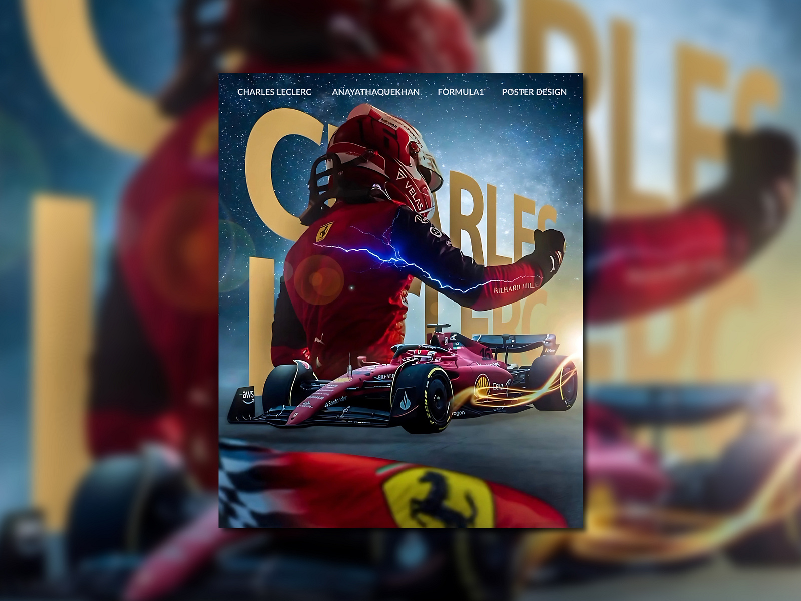 Charles Leclerc Formula 1 Poster Design – Ferrari Race Artwork. by ...