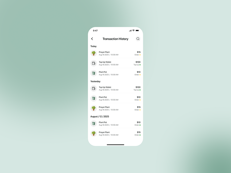 Transaction History UI by UI Ants on Dribbble