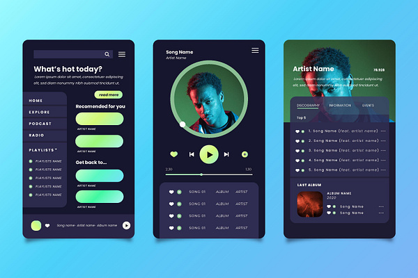 Music Player App Interface by Ajnay on Dribbble