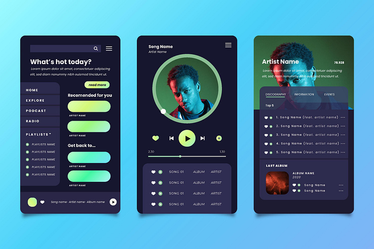 Music Player App Interface by Ajnay on Dribbble